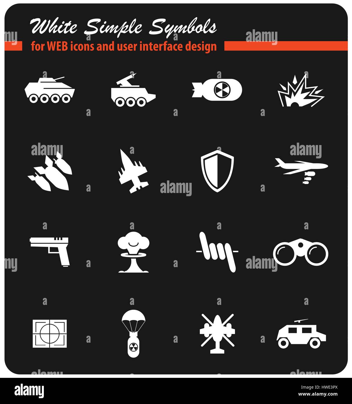 war symbols vector icons for user interface design Stock Vector Image ...