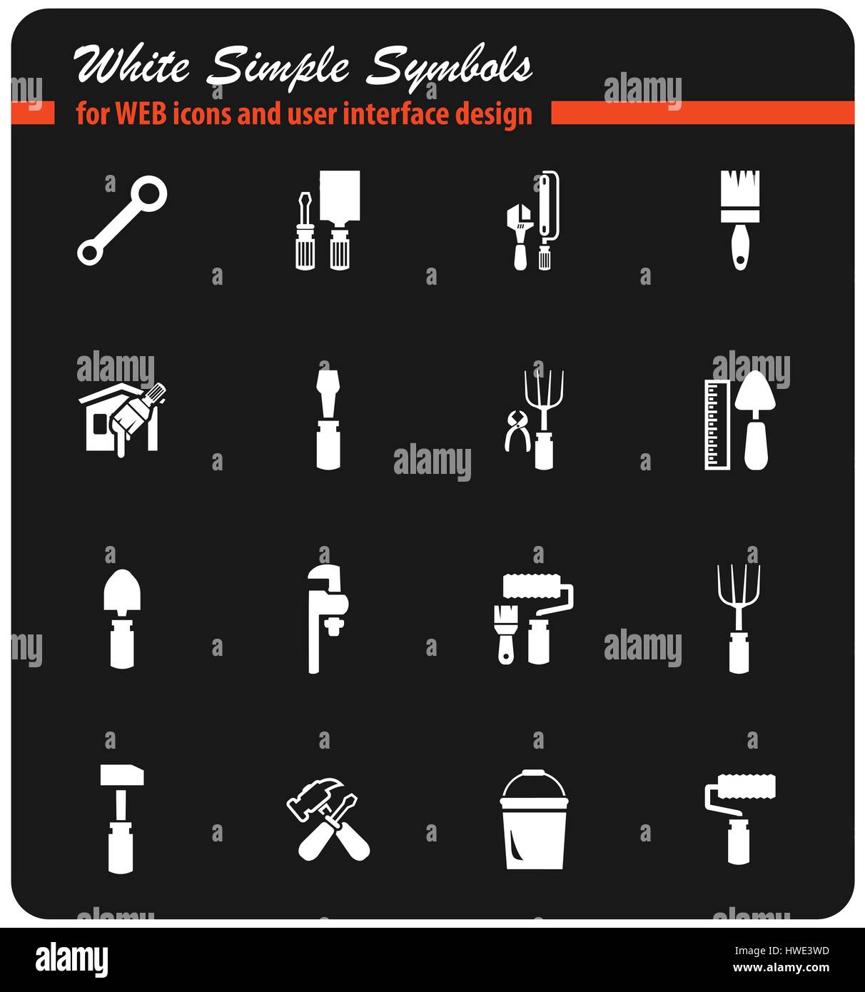 work tools vector icons for user interface design Stock Vector Image ...