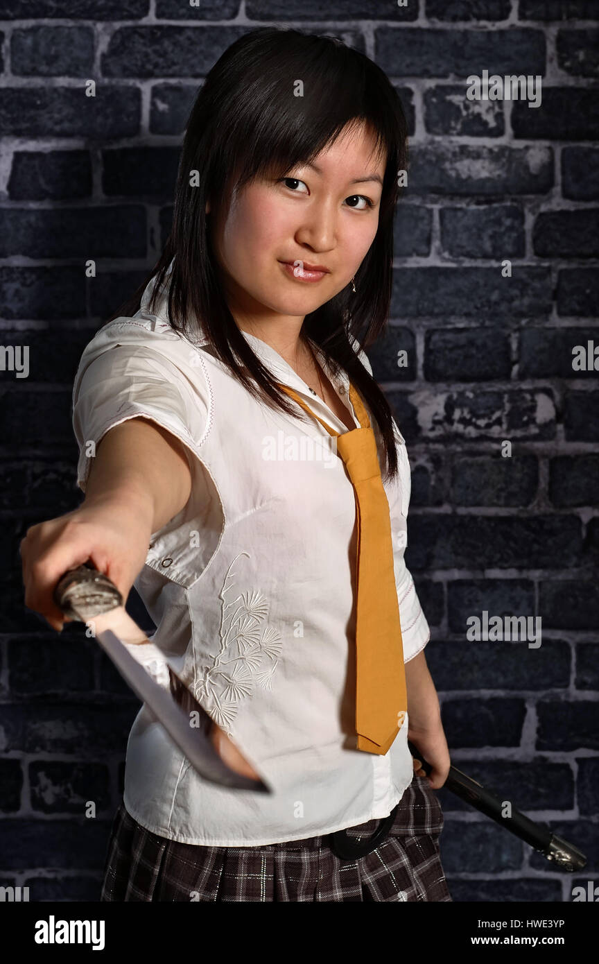 Schoolgirl with sword hi-res stock photography and images - Alamy