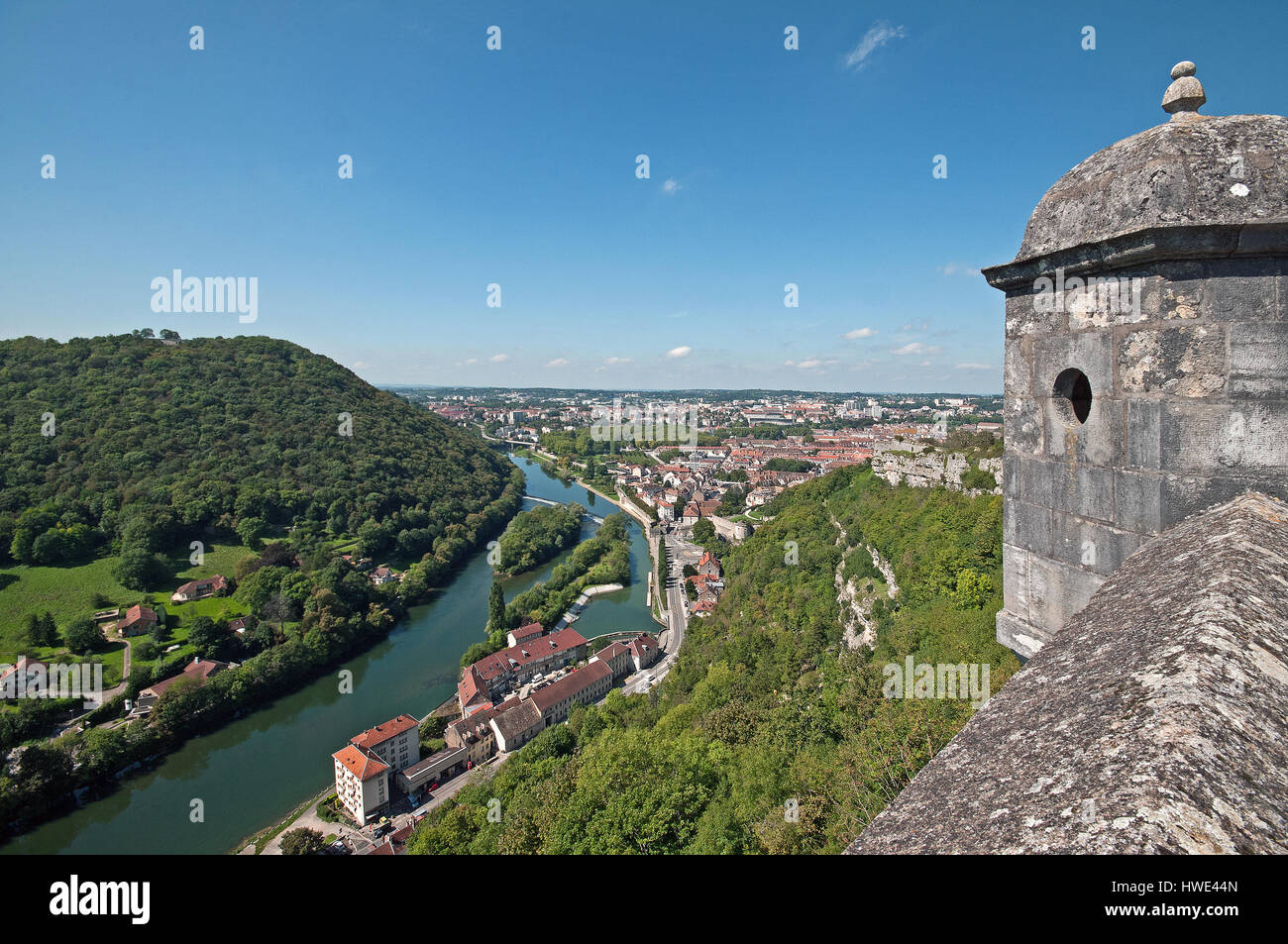 Hexagonal watch tower on the ramparts of the Citadel Besancon France ...
