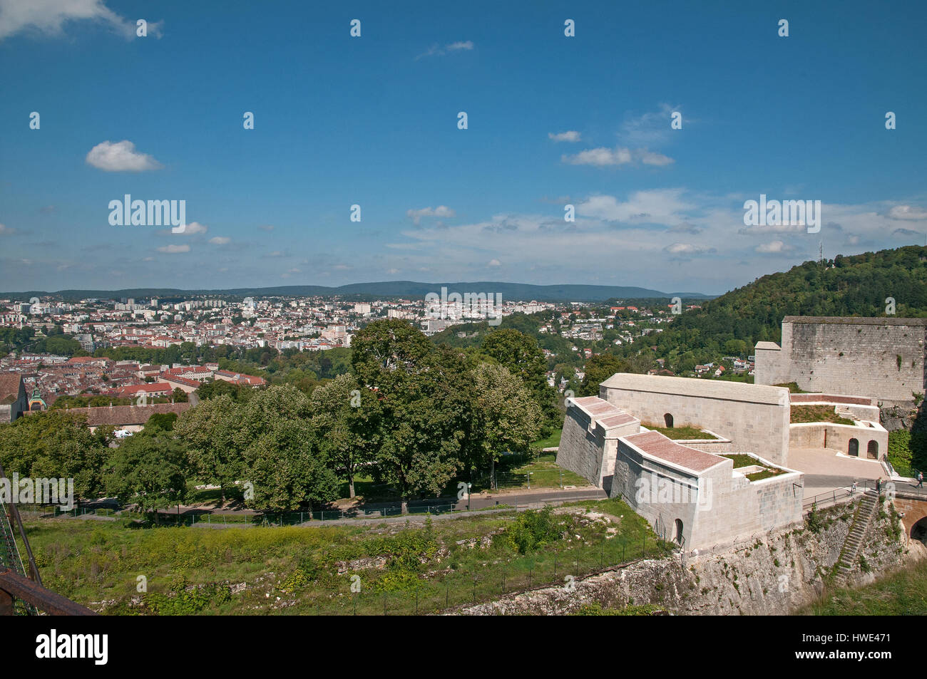 The fortified entrance to the Citadel Besancon France with the city of ...