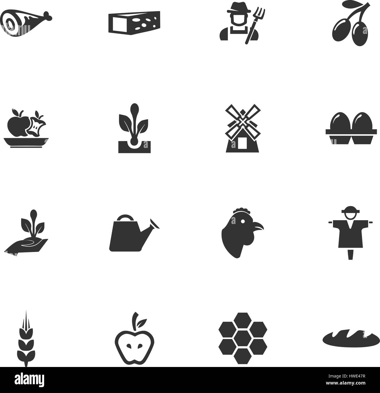 Agriculture and farming icon set for web sites and user interface Stock ...