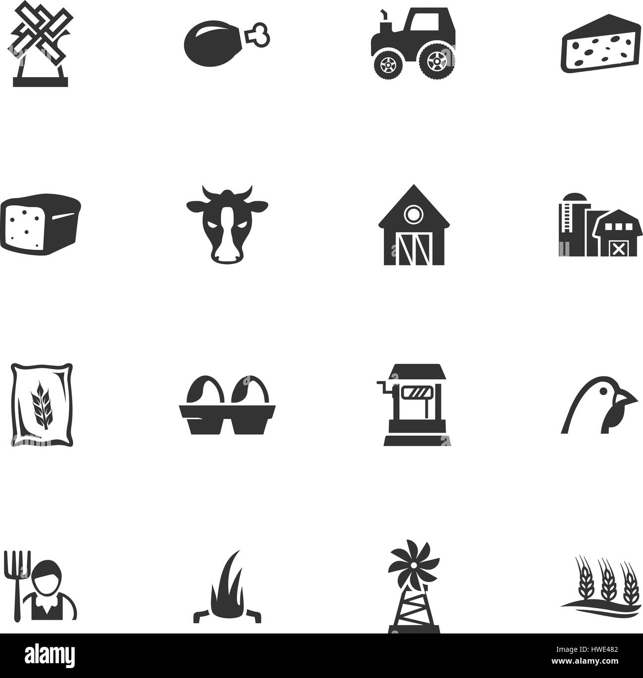 Agriculture and farming icon set for web sites and user interface Stock ...