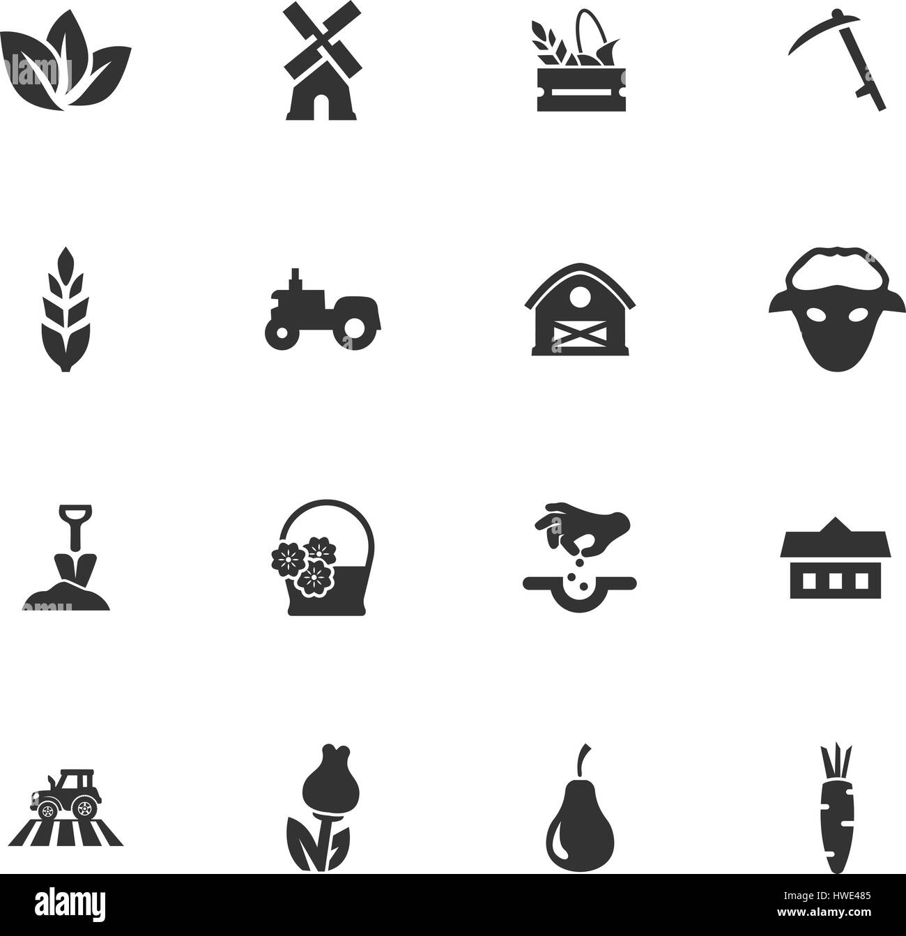 Agricultural icons set for web sites and user interface Stock Vector ...