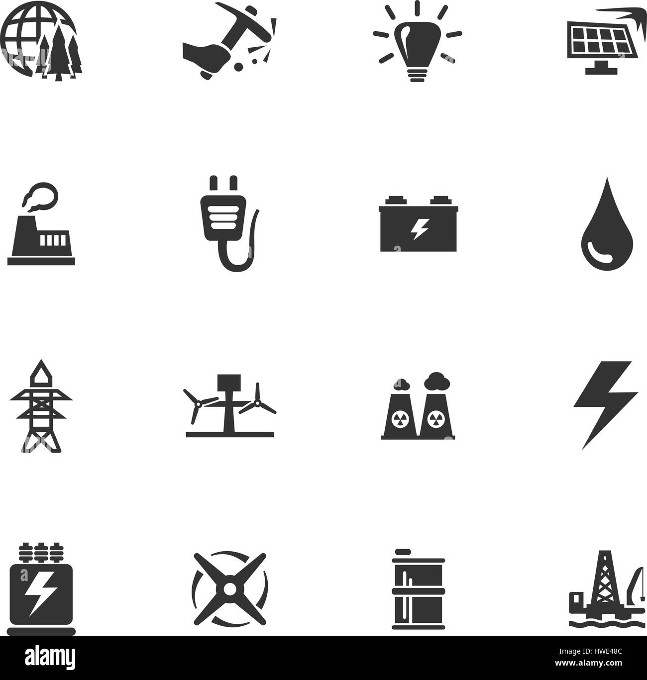 Alternative energy icons set for web sites and user interface Stock ...