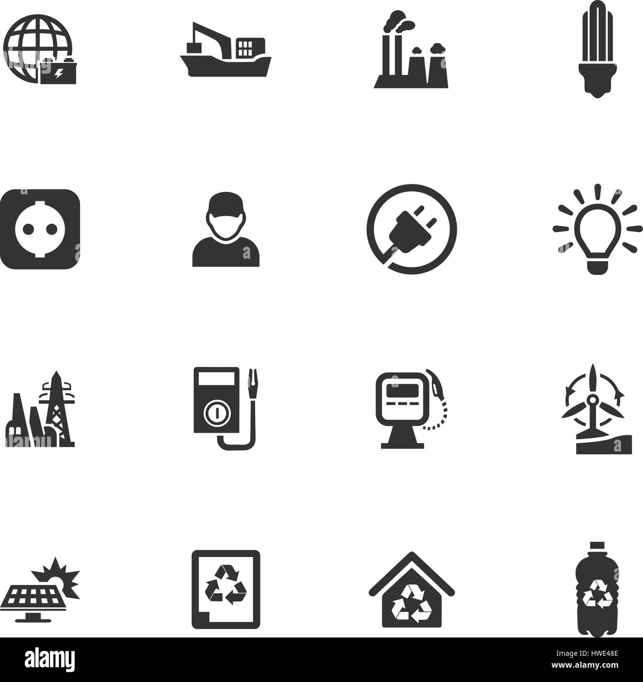Alternative energy icons set for web sites and user interface Stock ...