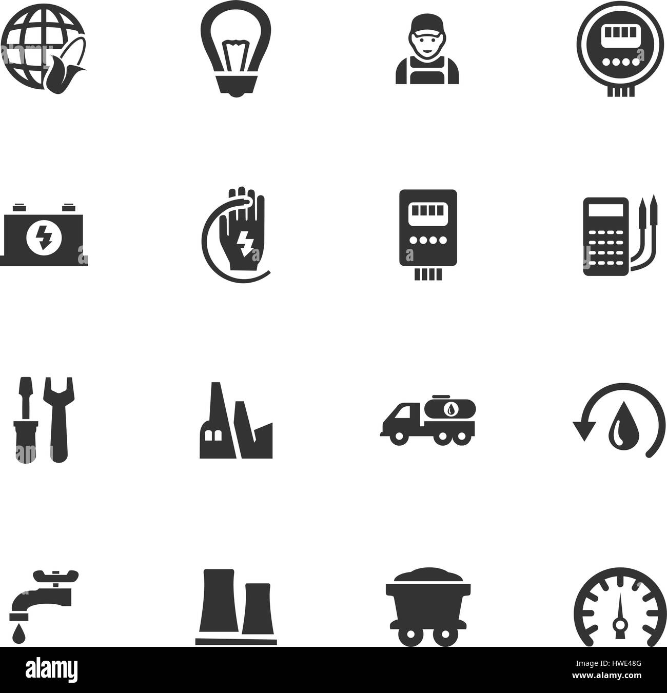 Alternative energy icons set for web sites and user interface Stock ...