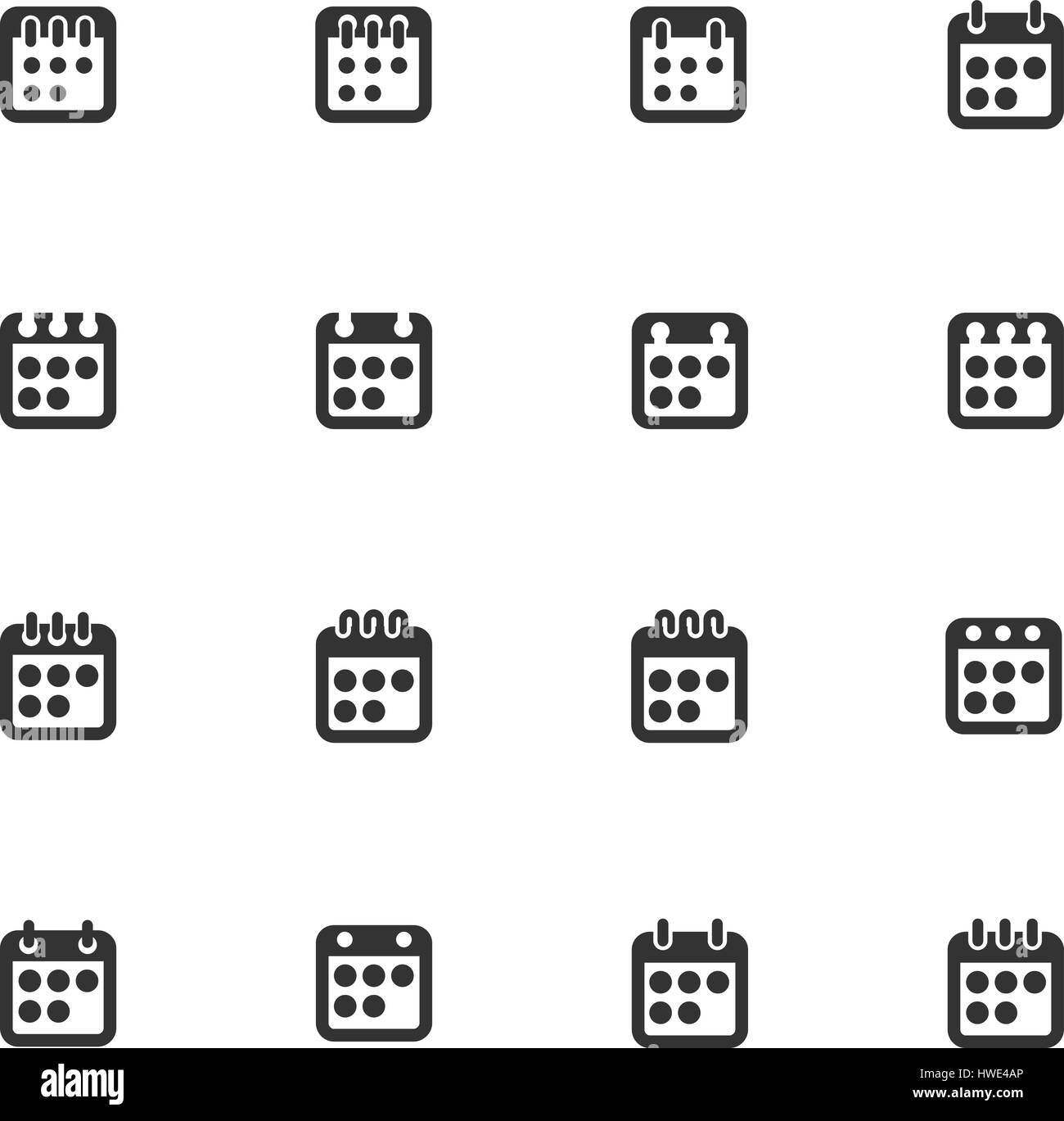 Calendar icon set for web sites and user interface Stock Vector Image ...