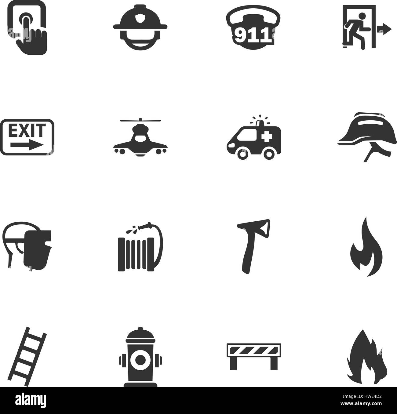 Emergency icon set for web sites and user interface Stock Vector Image ...