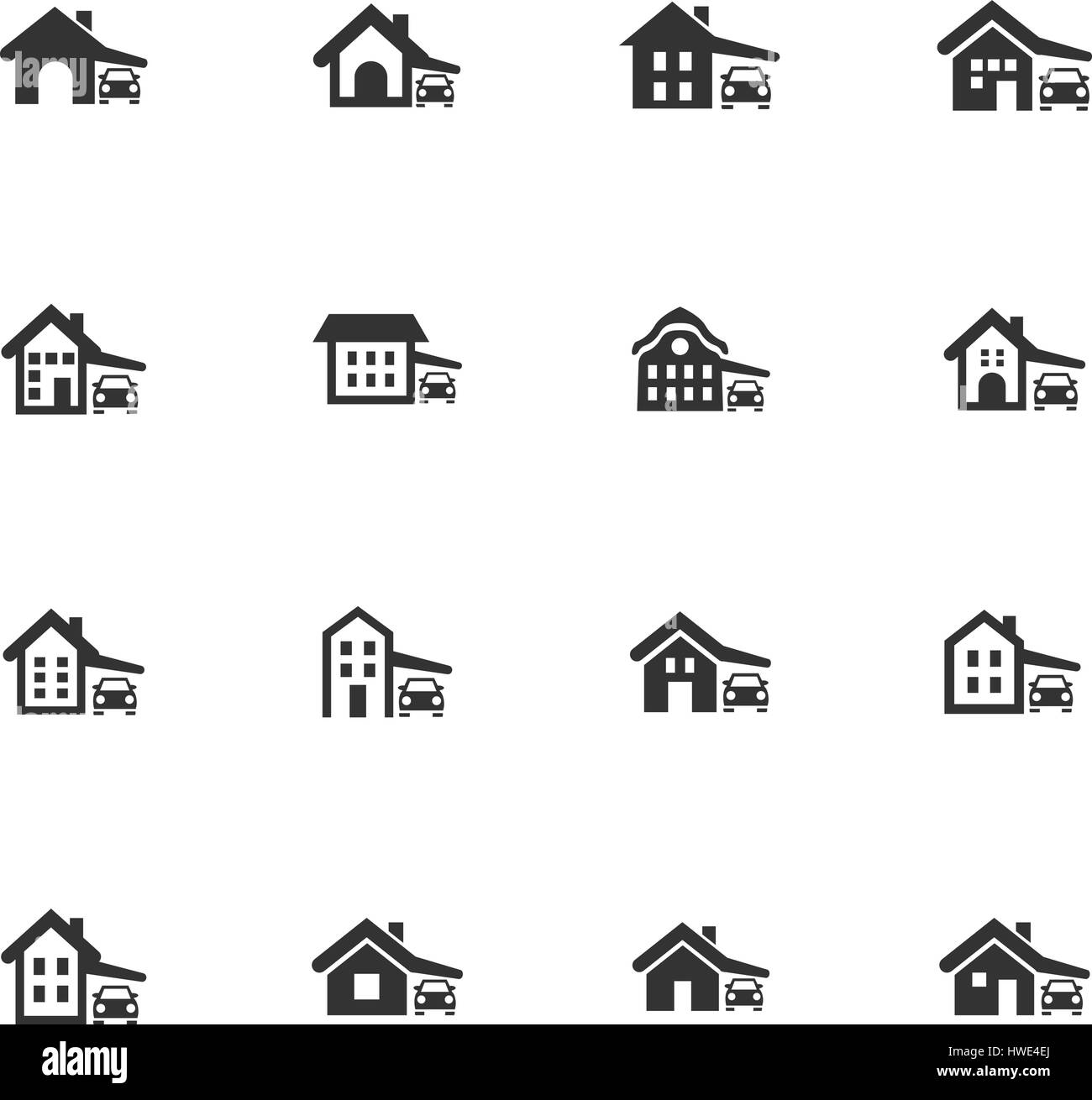 house type icon set for web sites and user interface Stock Vector Image ...