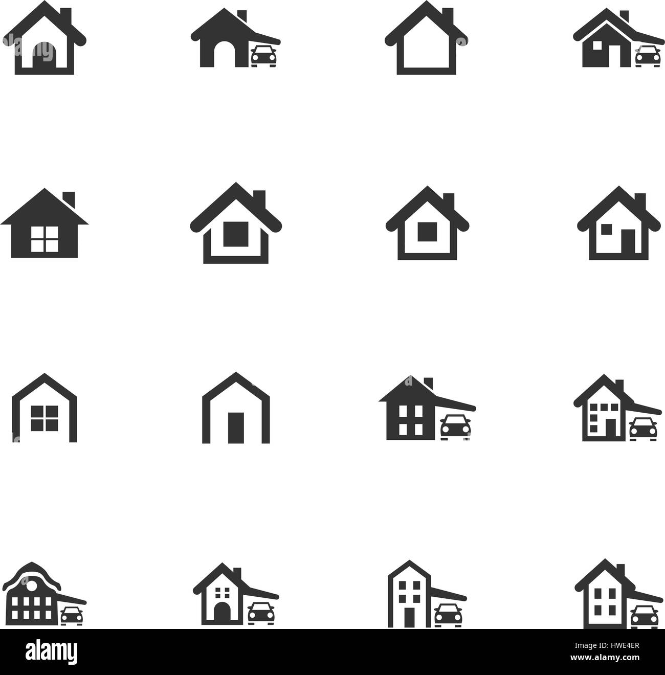house type icon set for web sites and user interface Stock Vector Image ...