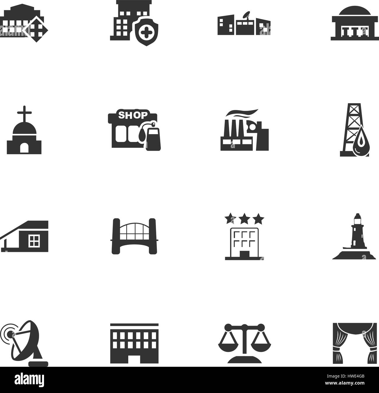 Infrastucture of the city icon set for web sites and user interface ...