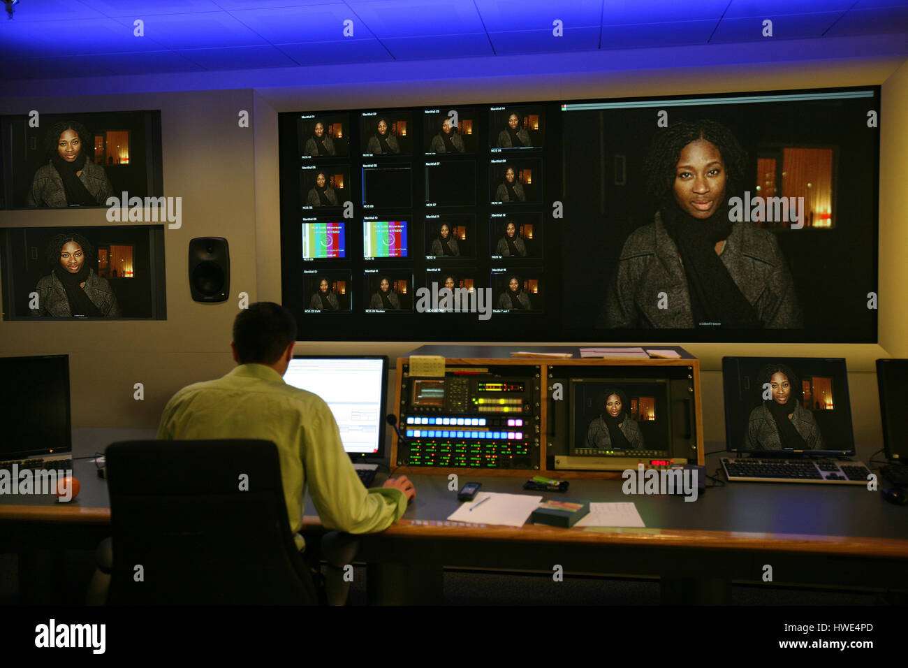 TV newsreader at work Stock Photo - Alamy