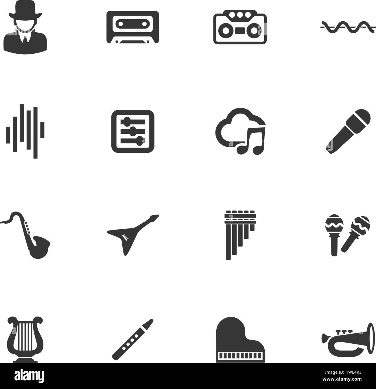 Music icon set for web sites and user interface Stock Vector Image ...