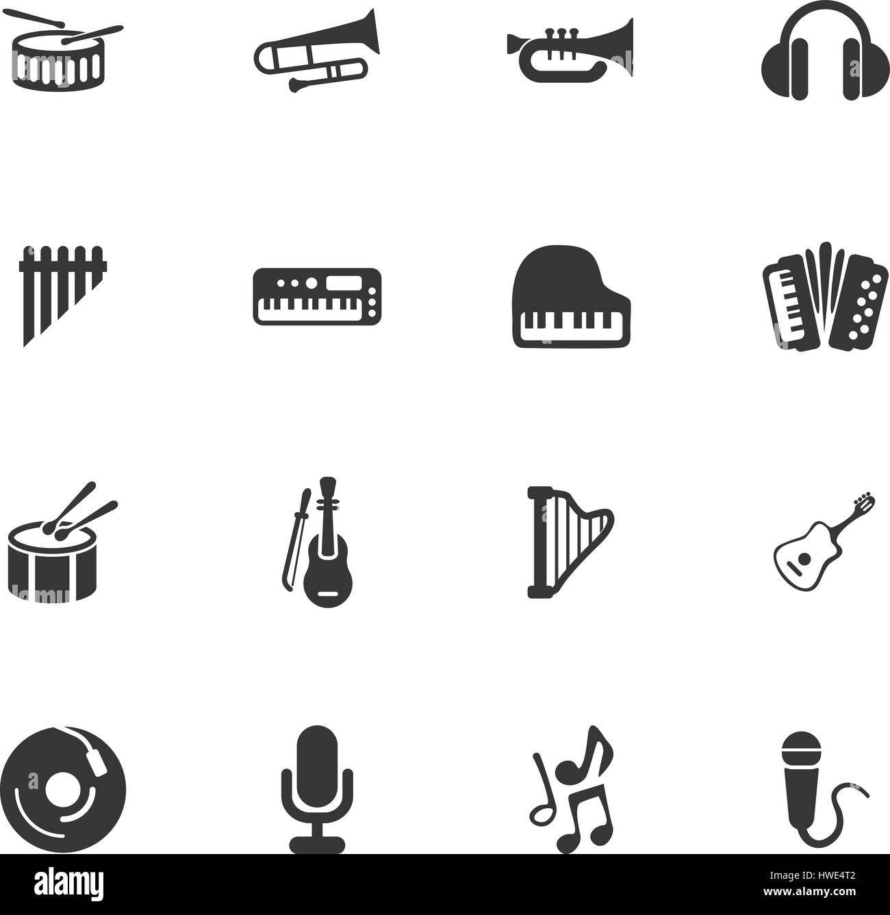 Music icon set for web sites and user interface Stock Vector Image ...