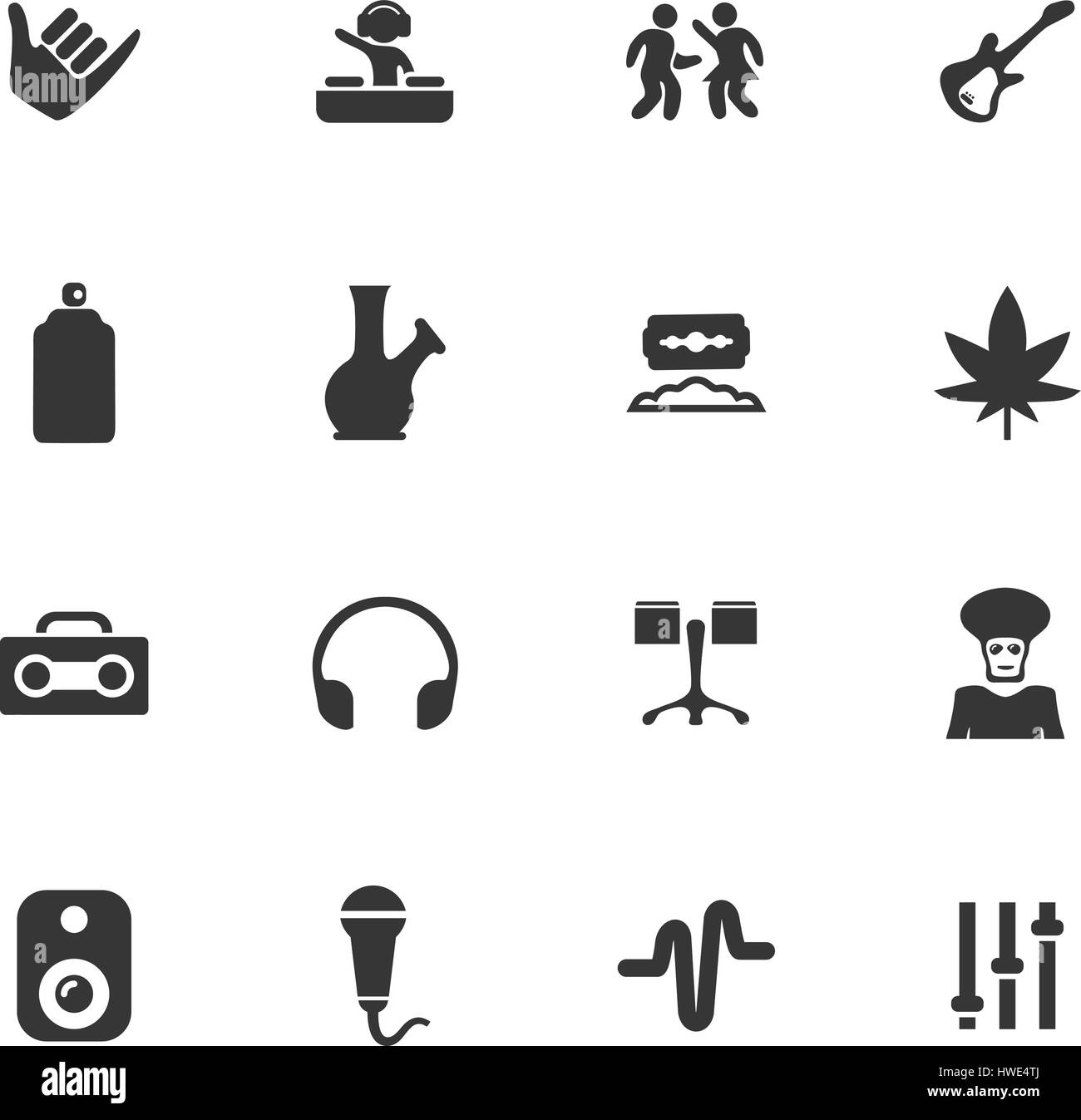 Reggae icon set for web sites and user interface Stock Vector Image ...