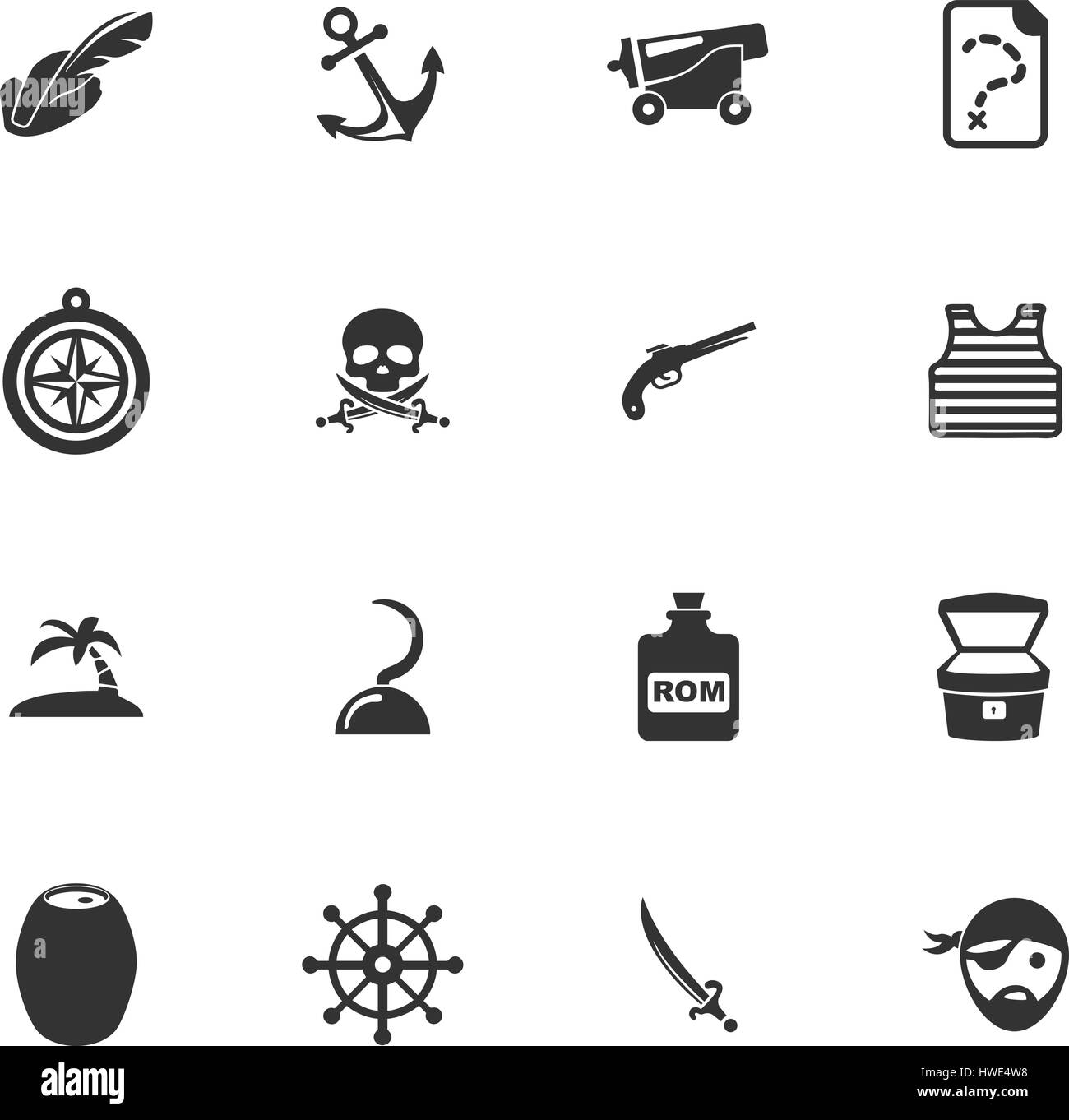 Pirates icon set for web sites and user interface Stock Vector Image ...