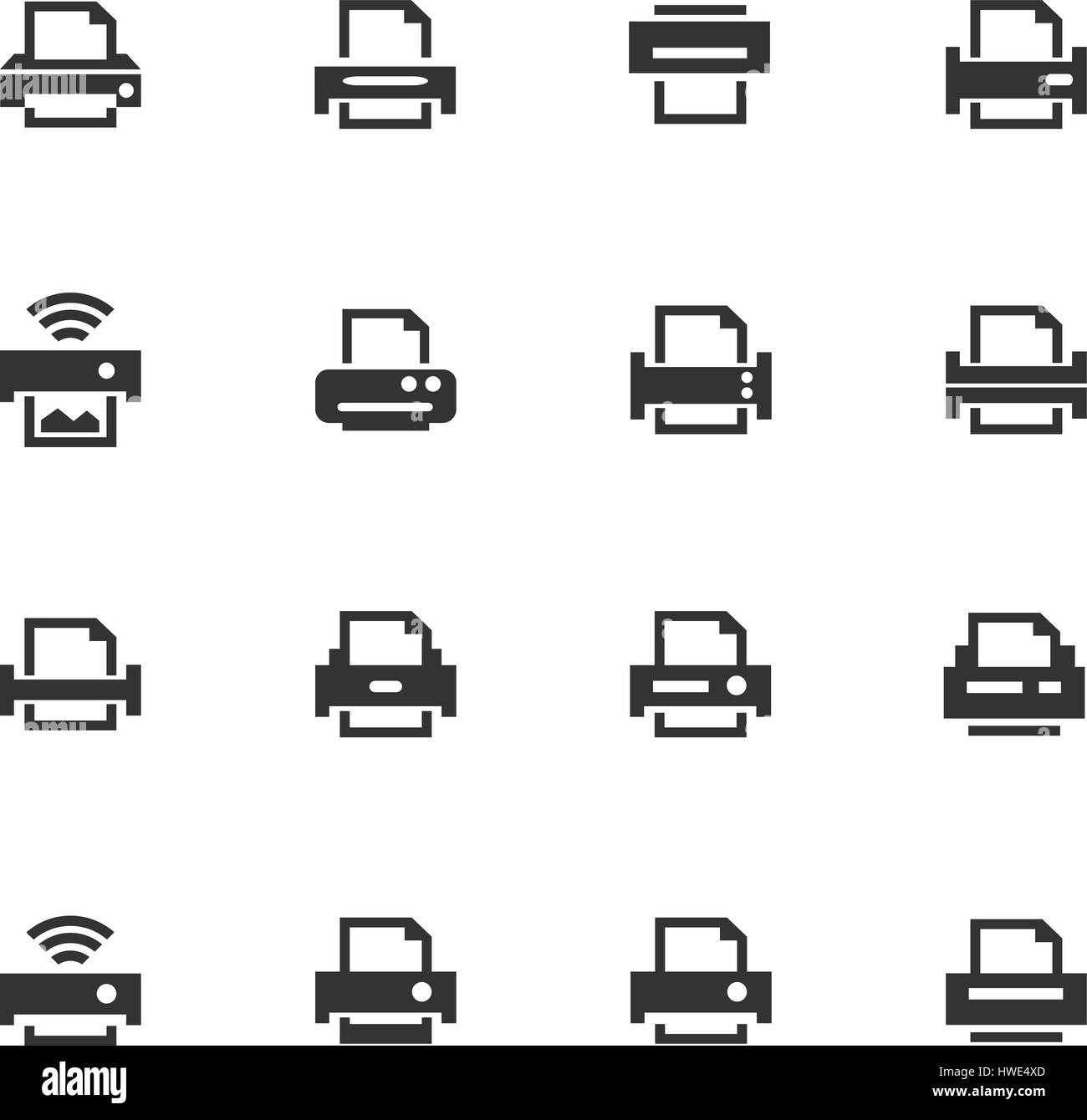 Print icon set for web sites and user interface Stock Vector Image ...