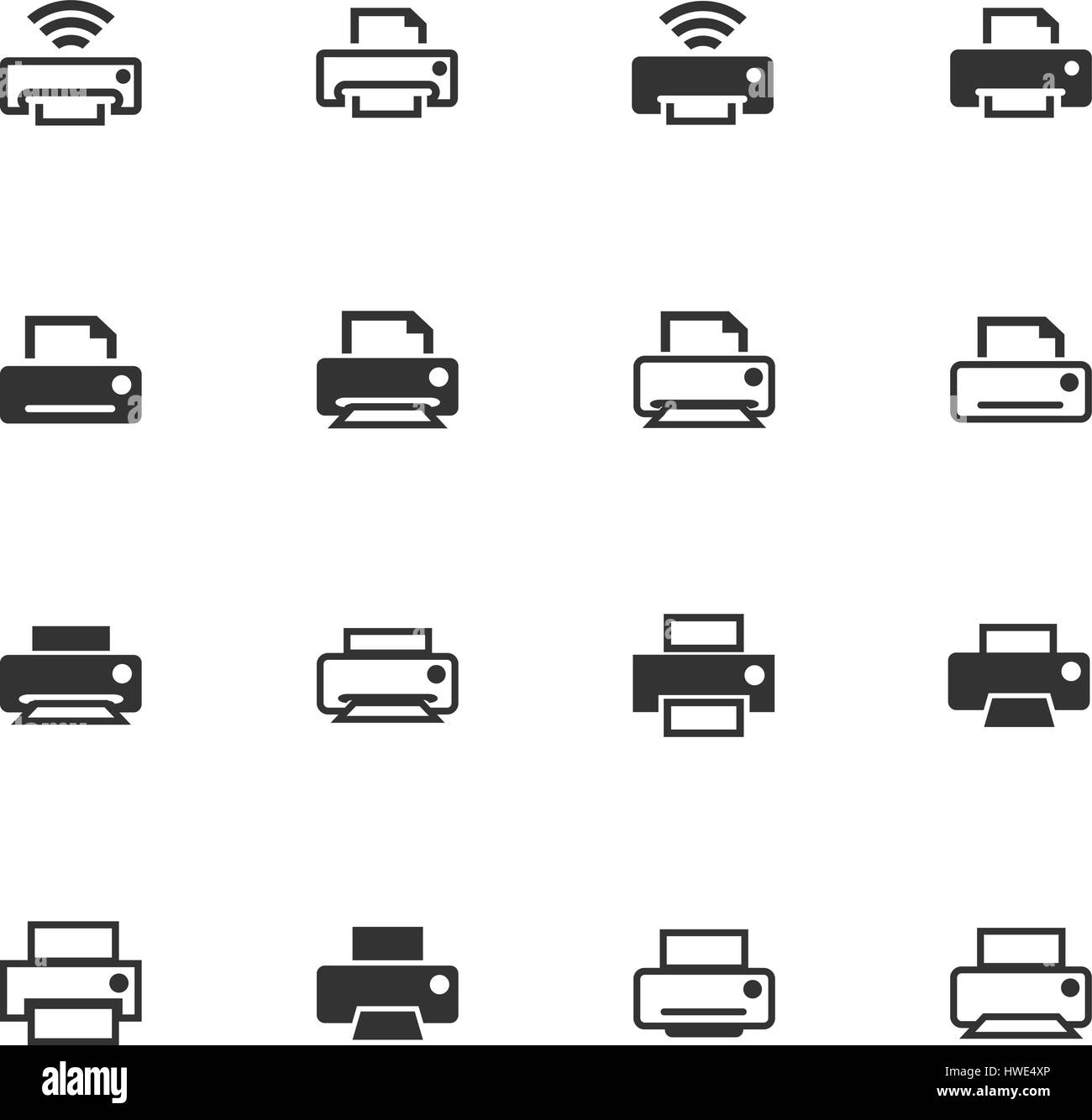 Print icon set for web sites and user interface Stock Vector Image ...