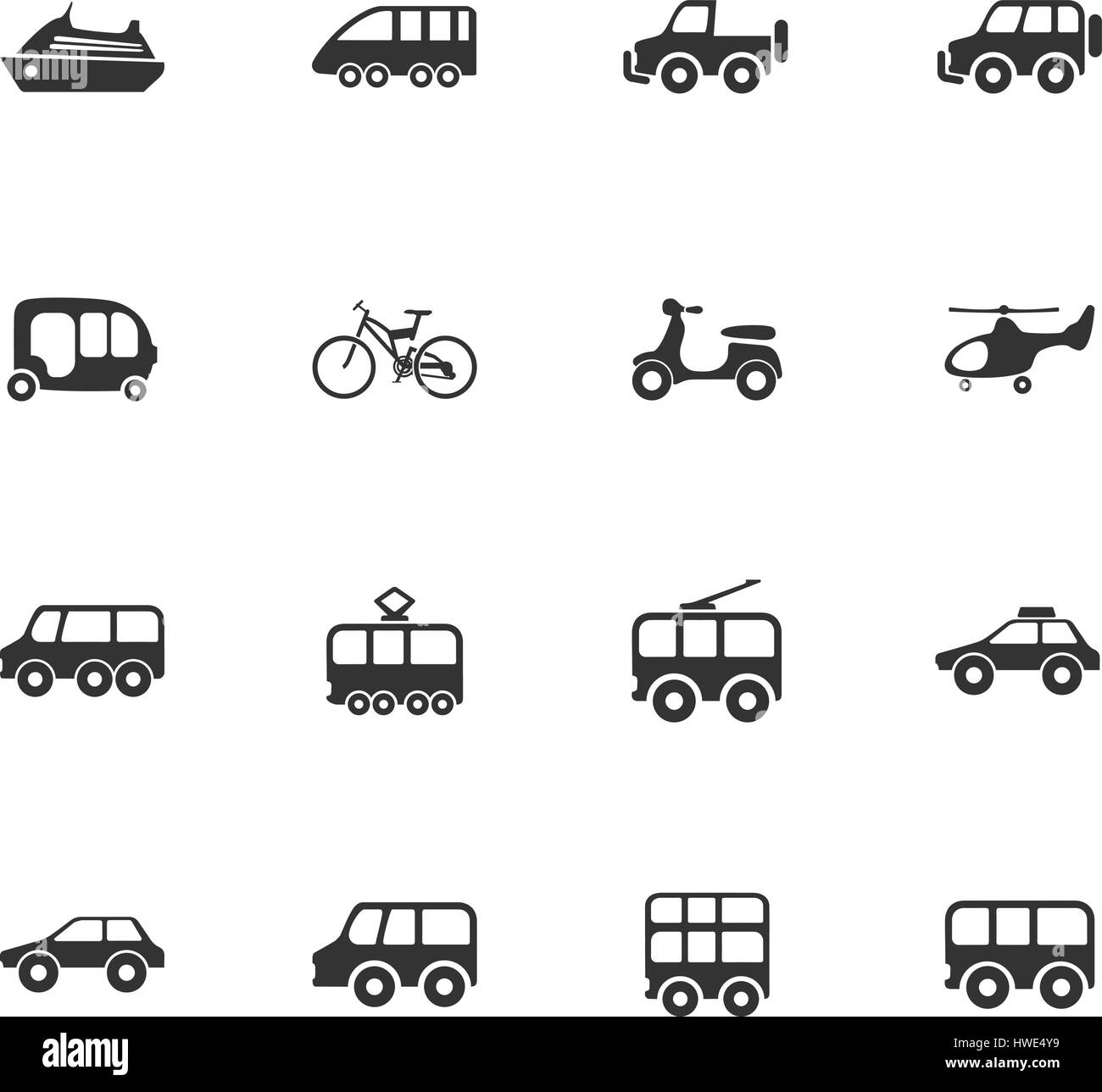 Public transport icon set for web sites and user interface Stock Vector ...