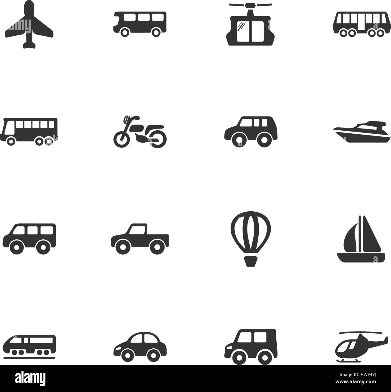 Public transport icon set for web sites and user interface Stock Vector ...