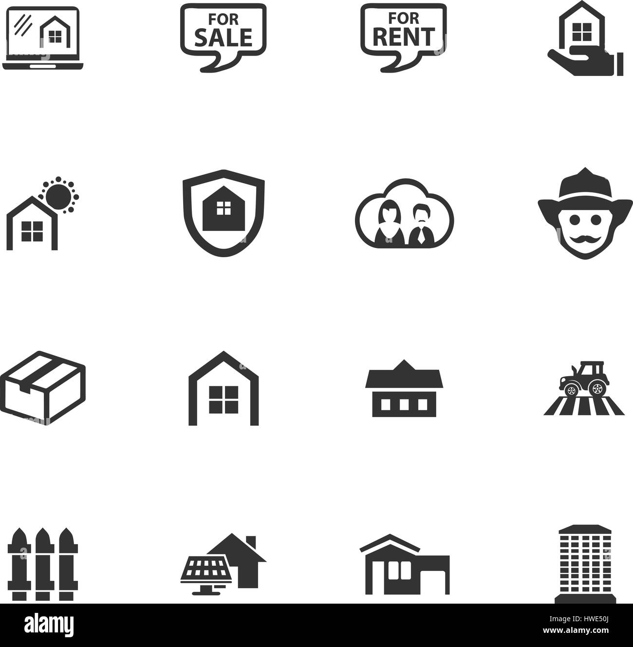 Real estate icons set for web sites and user interface Stock Vector ...