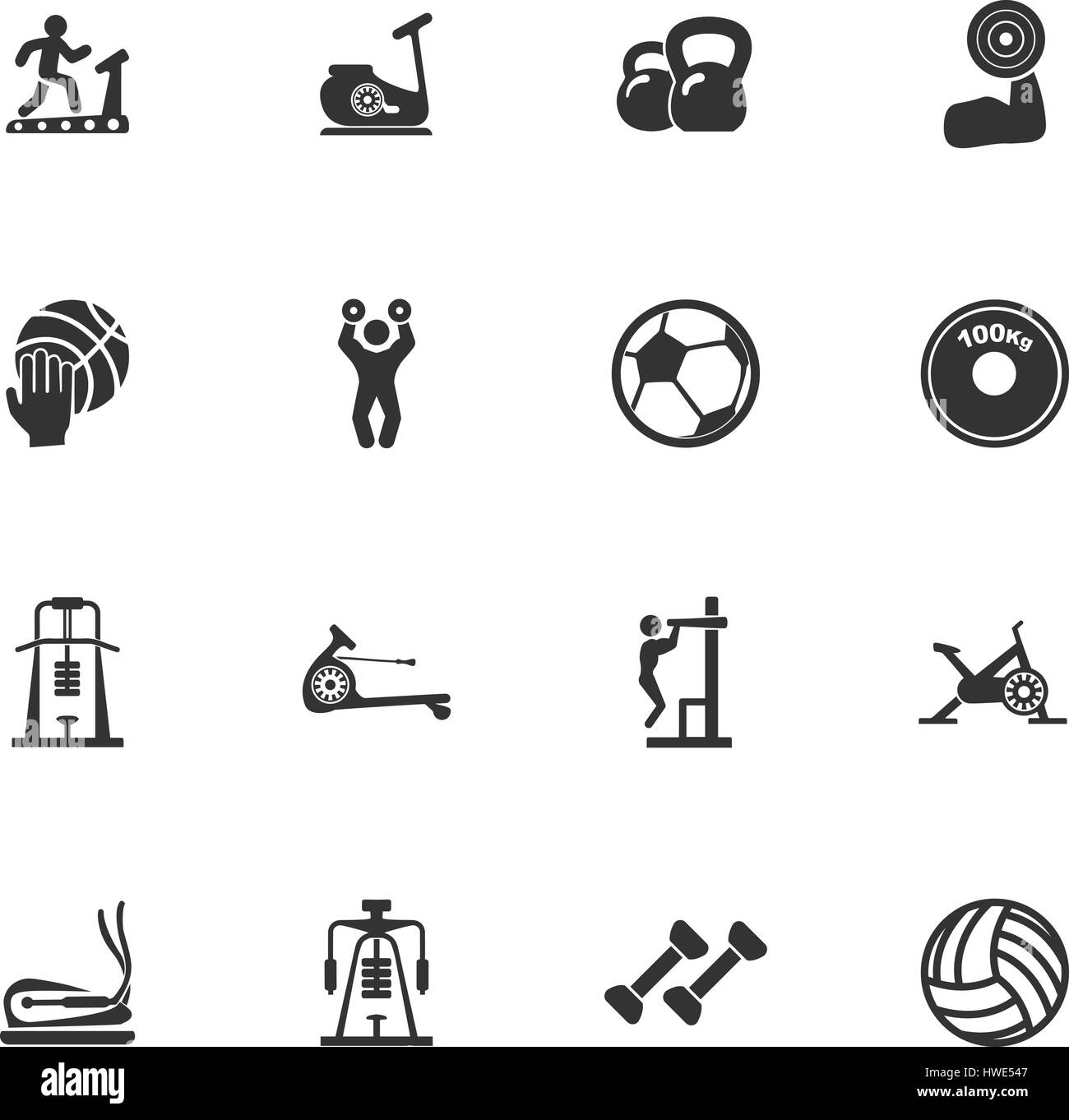 Set black and white icon with sports items Stock Vector Image & Art - Alamy