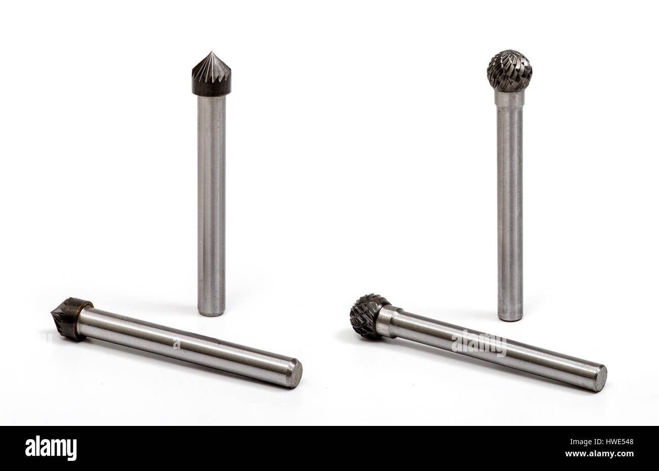 Grinding and polishing sanding drill bit on white background Stock ...