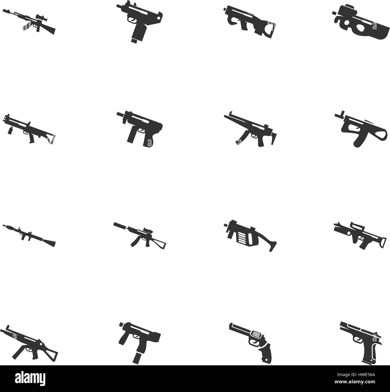 Hand weapons icon set for web sites and user interface Stock Vector ...