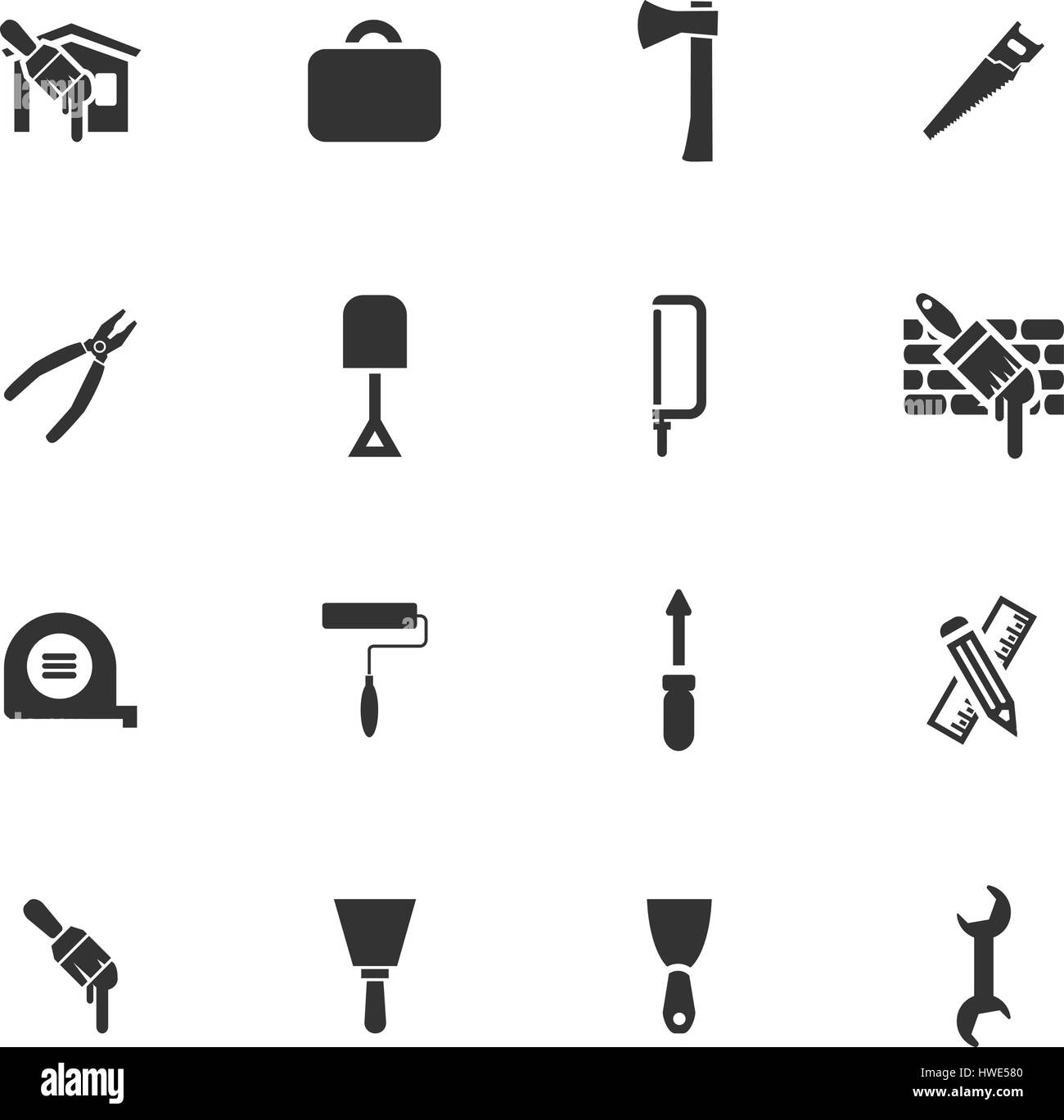 Work tools icon set for web sites and user interface Stock Vector Image ...
