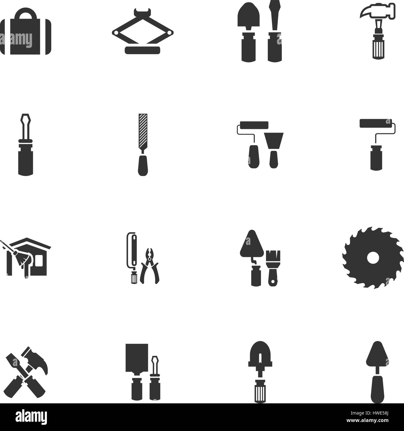 Work tools icon set for web sites and user interface Stock Vector Image ...