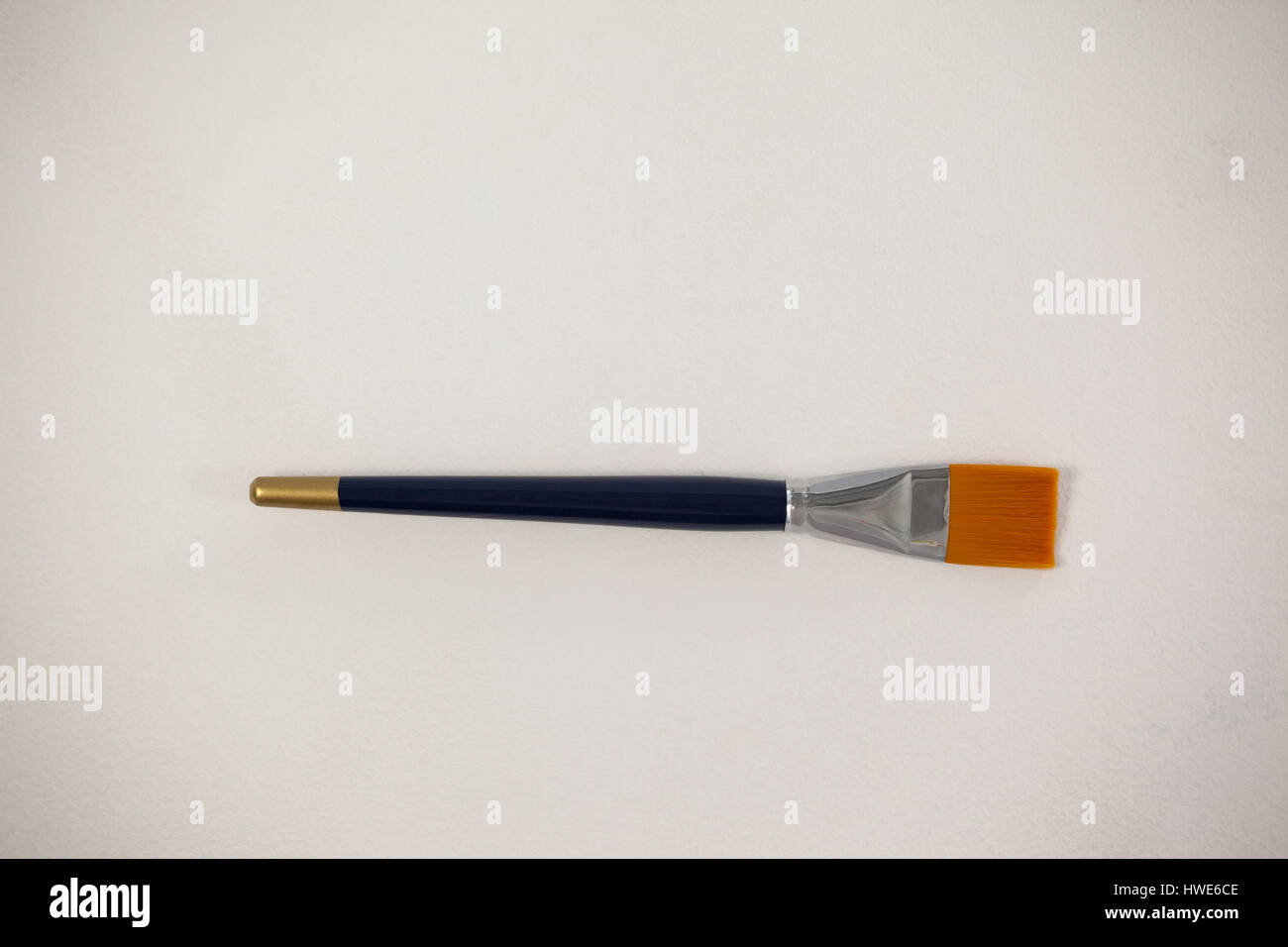 Close-up of flat paint brush against white background Stock Photo - Alamy