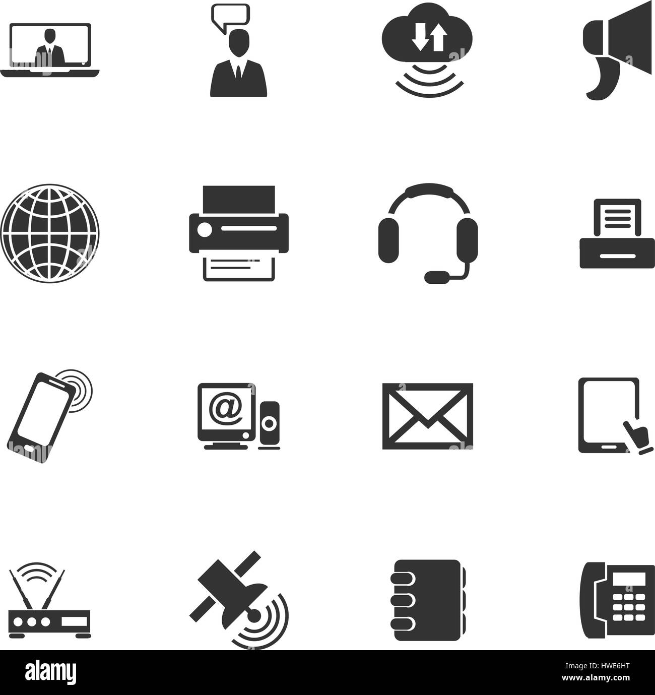 Communication icon set for web sites and user interface Stock Vector ...