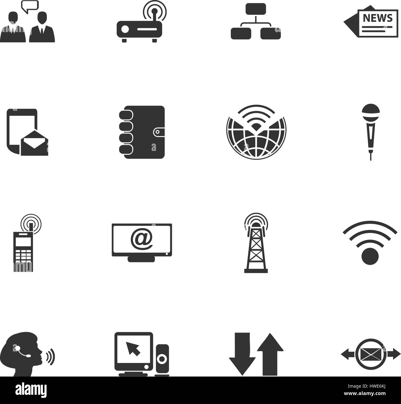 Communication icon set for web sites and user interface Stock Vector ...