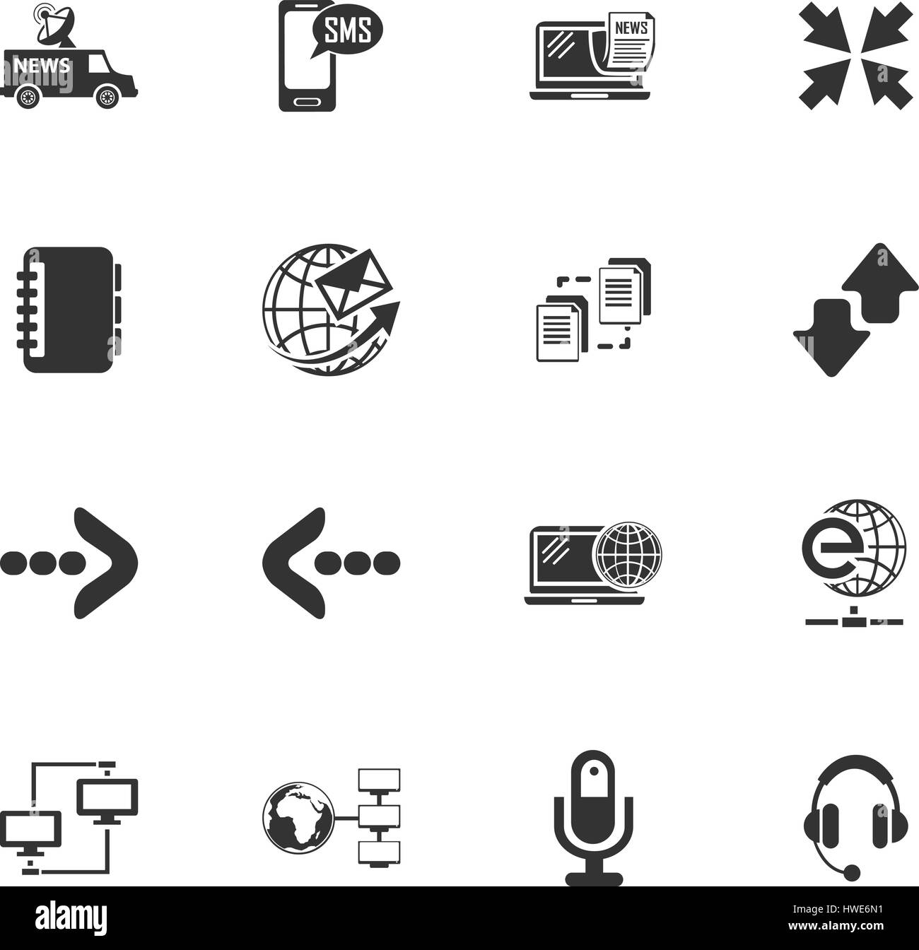 Communication icon set for web sites and user interface Stock Vector ...