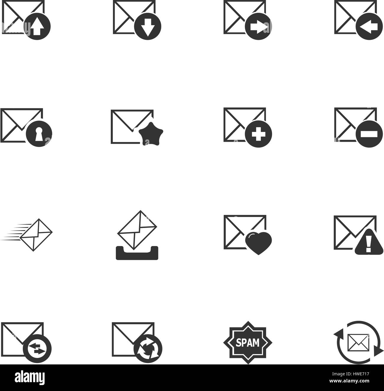 Mail and envelope icon set for web sites and user interface Stock ...