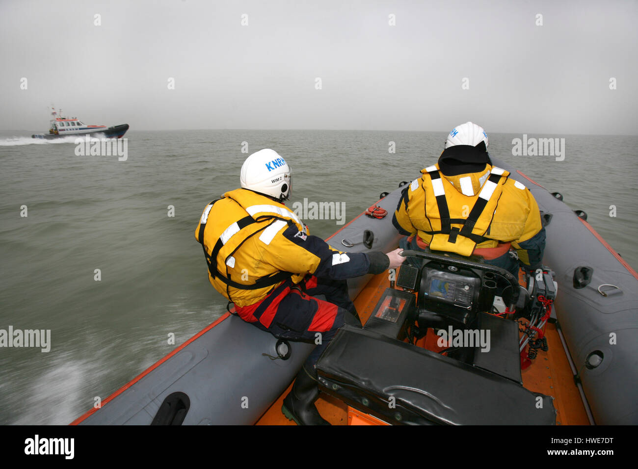 rescue operation by a lifeboat at the northsea Stock Photo - Alamy