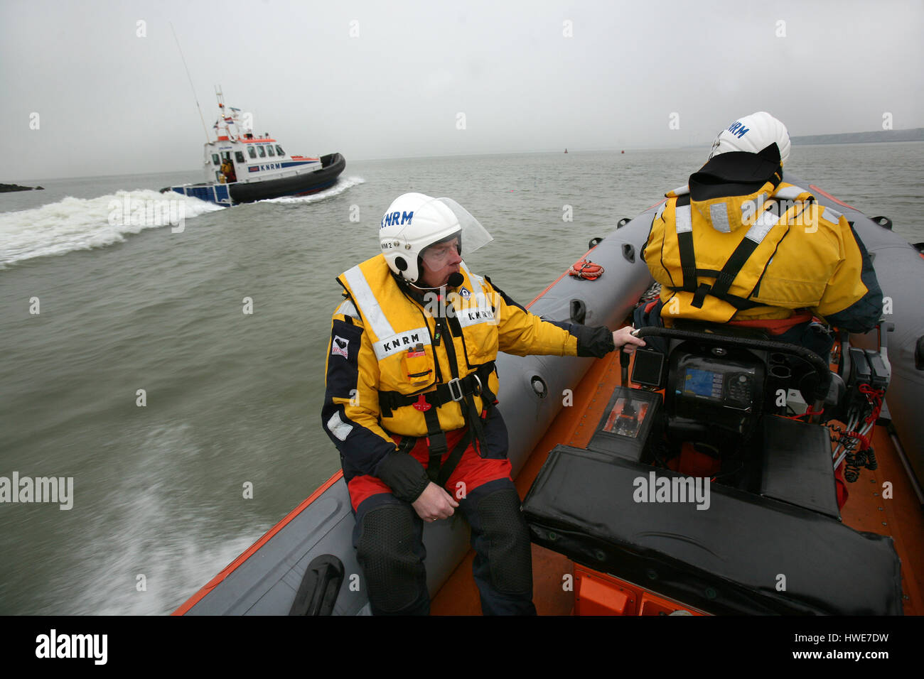 rescue operation by a lifeboat at the northsea Stock Photo - Alamy
