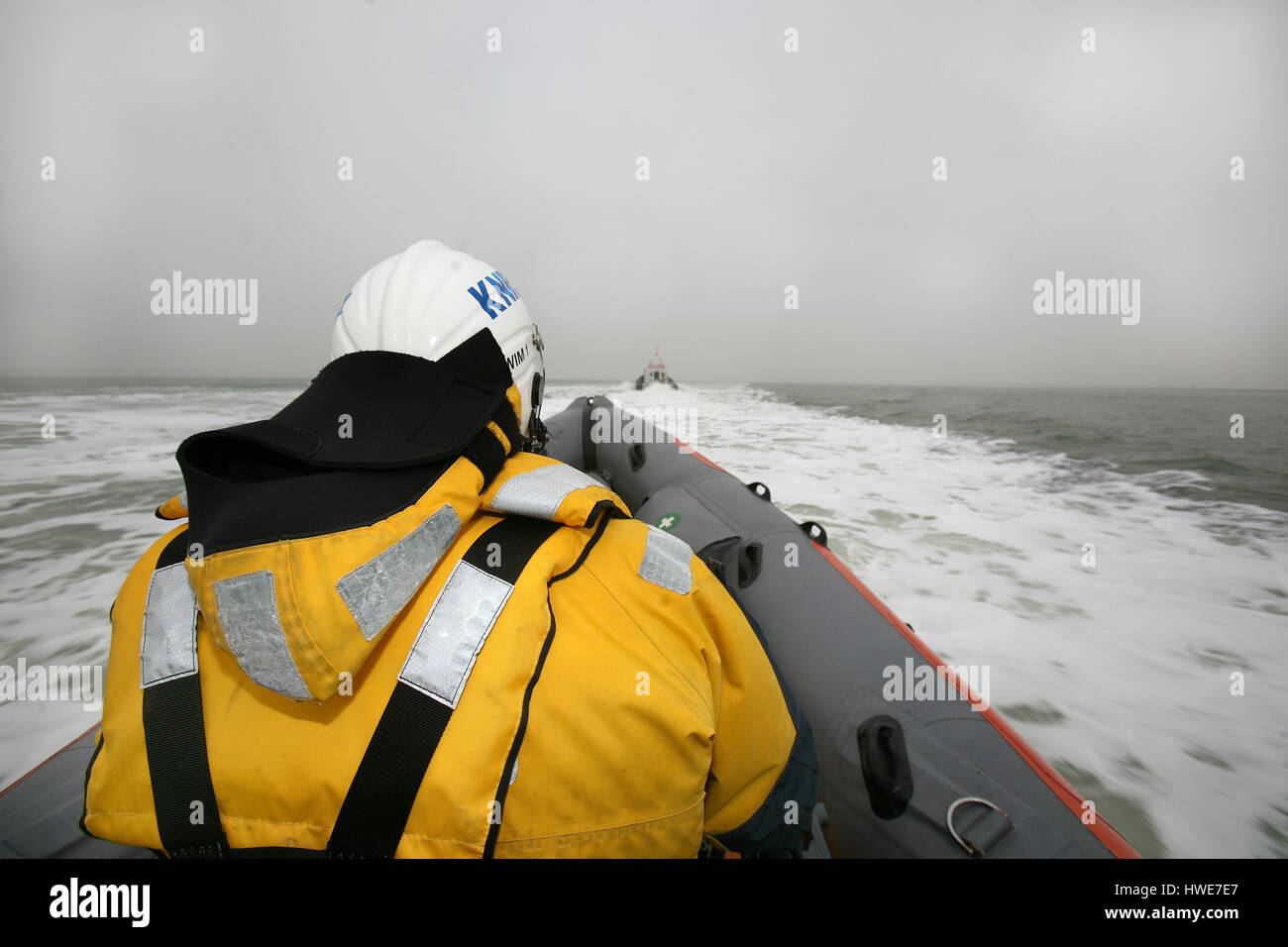 rescue operation by a lifeboat at the northsea Stock Photo - Alamy