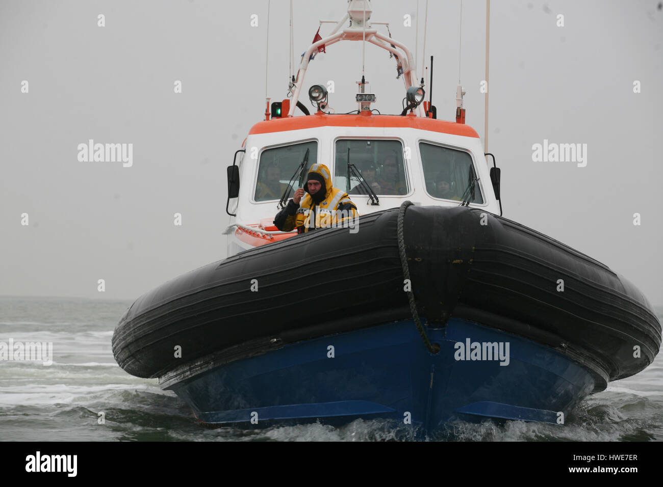 rescue operation by a lifeboat at the northsea Stock Photo - Alamy