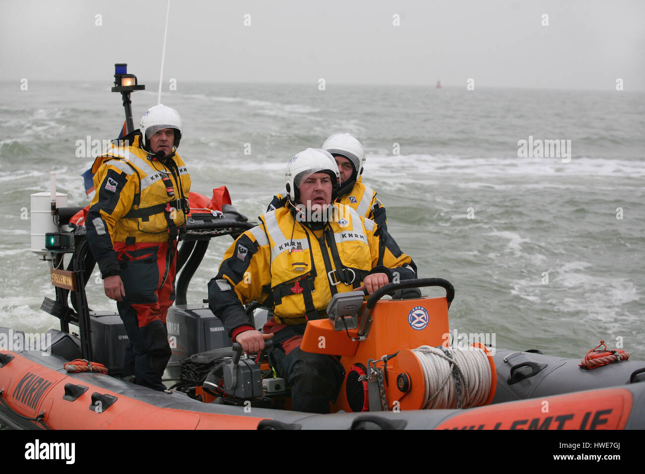 rescue operation by a lifeboat at the northsea Stock Photo - Alamy