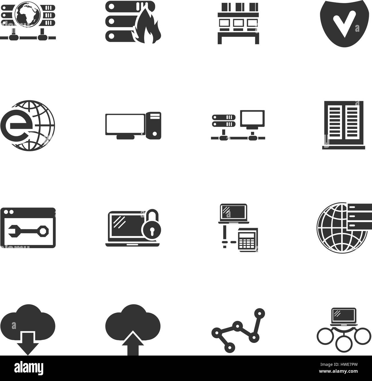 Internet, server, network icon set for web sites and user interface ...