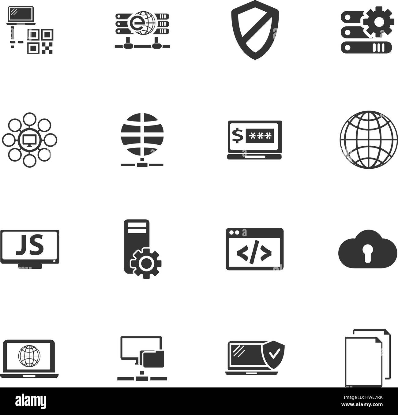 Internet, server, network icon set for web sites and user interface ...