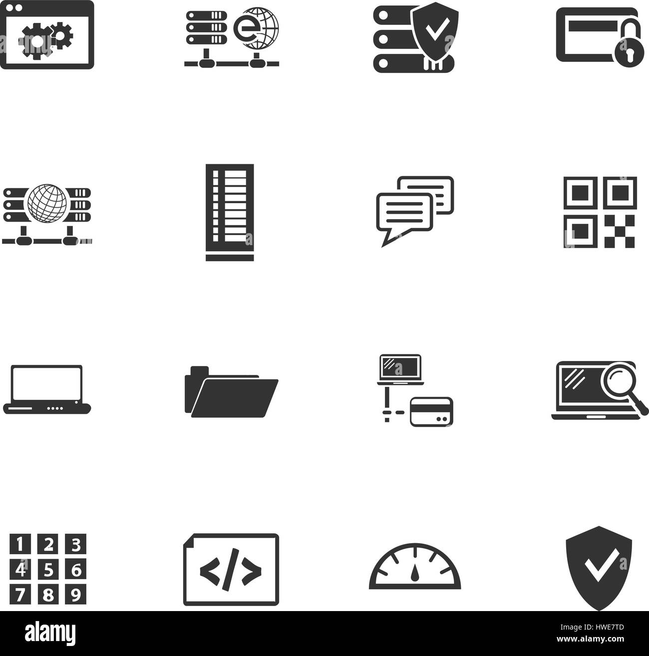 Internet, server, network icon set for web sites and user interface ...