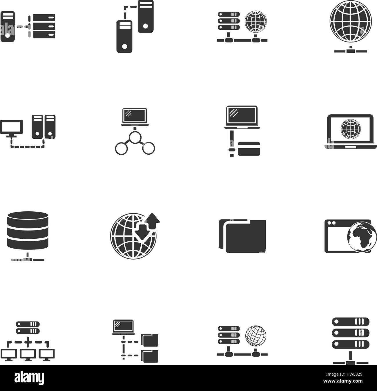 Internet, server, network icon set for web sites and user interface ...