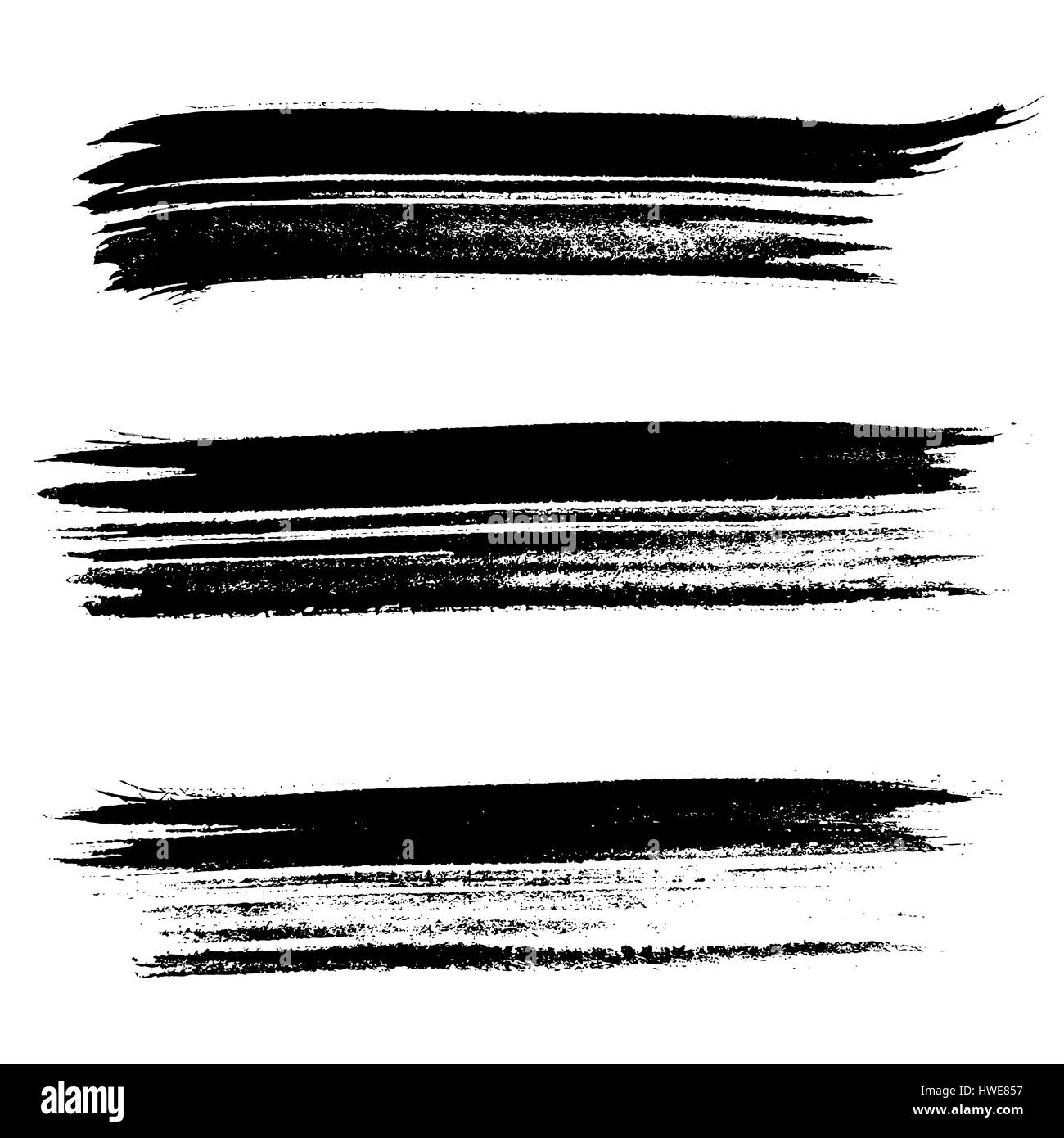 Set of ink vector brush strokes. Vector illustration. Grunge hand drawn ...