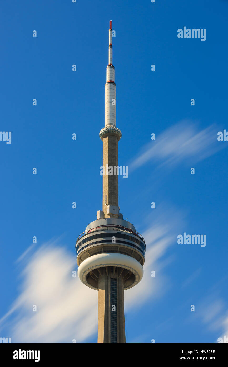 The CN Tower in Toronto with a long exposure, taken from the Toronto ...