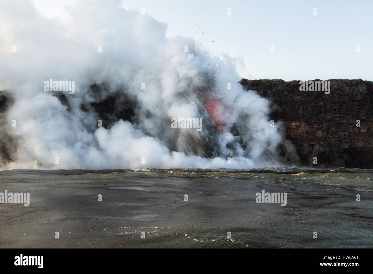 Kamokuna lava entry with explosive interaction between lava and water ...