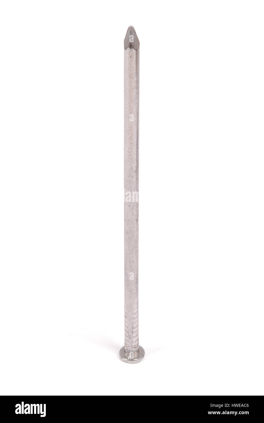 New metal nail isolated on a white background Stock Photo - Alamy