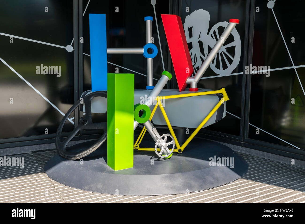 Abstract bicycle sculpture art in Hong Kong Stock Photo - Alamy